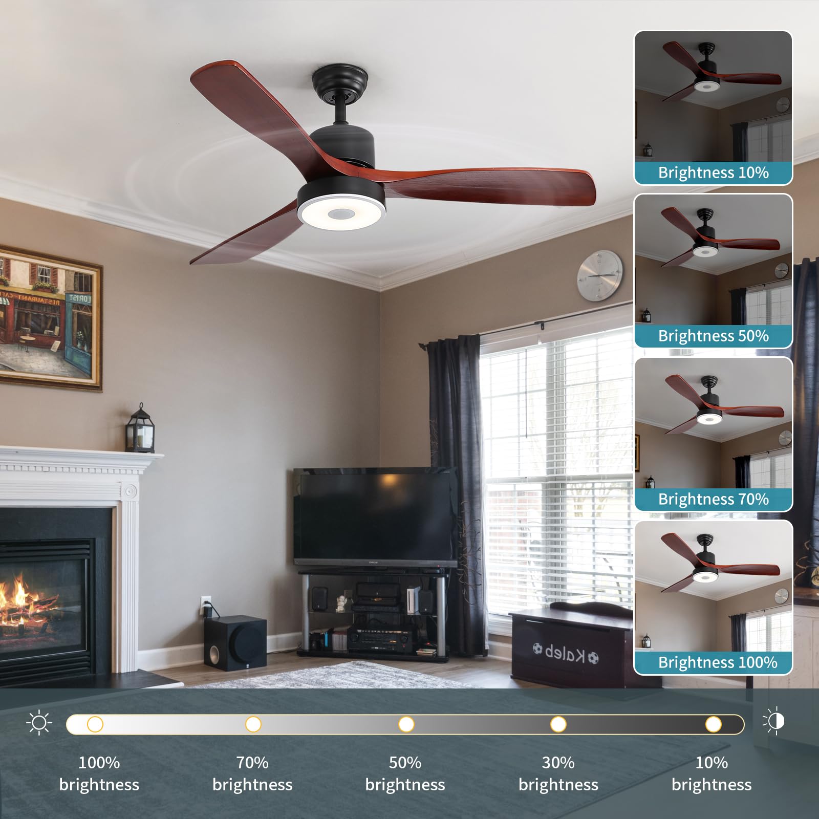 Alexa Speaker 52" Smart Ceiling Fan With Bluetooth Speaker & RGB Lights ...