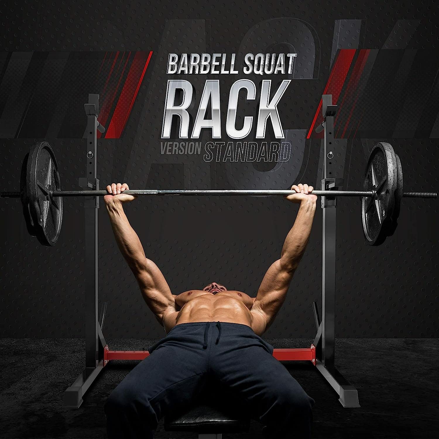 Snapklik.com : Adjustable Barbell Rack, Multi-Function Squat Rack ...