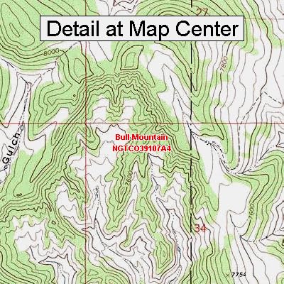 Amazon.com : USGS Topographic Quadrangle Map - Bull Mountain, Colorado ...