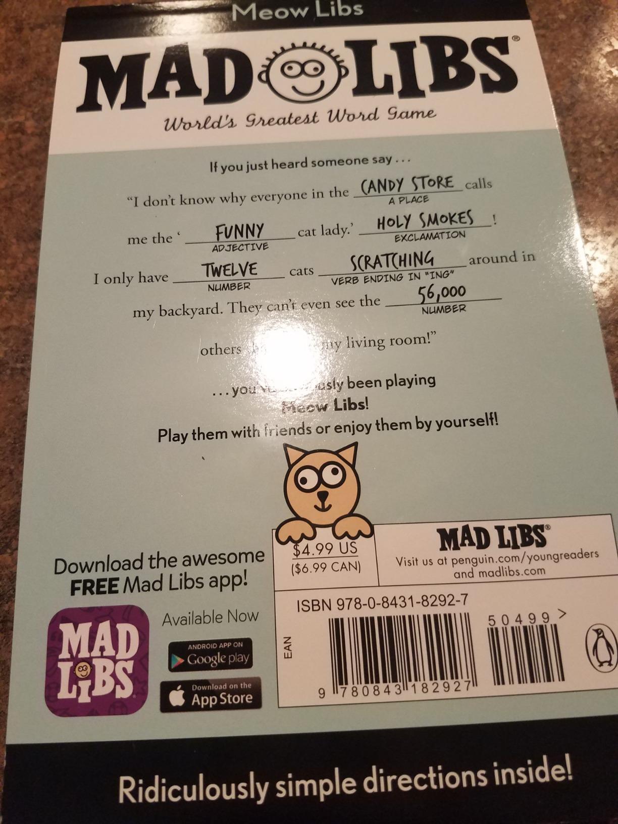 Meow Libs: World's Greatest Word Game (Mad Libs): Mad Libs ...