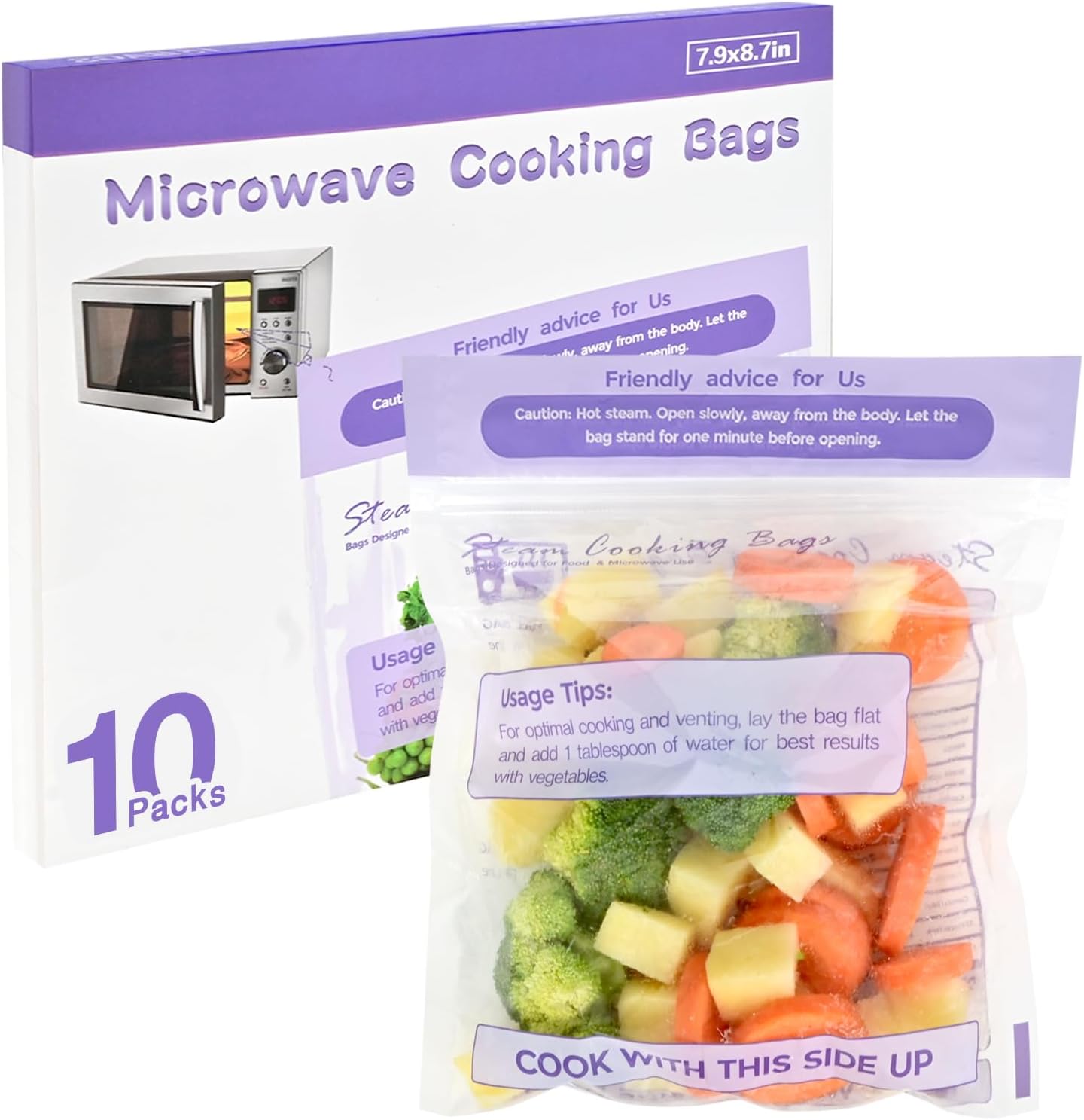 Amazon.com: 10Pcs Microwave Steamer Bag - Steam Cooking Bag Steam Food ...