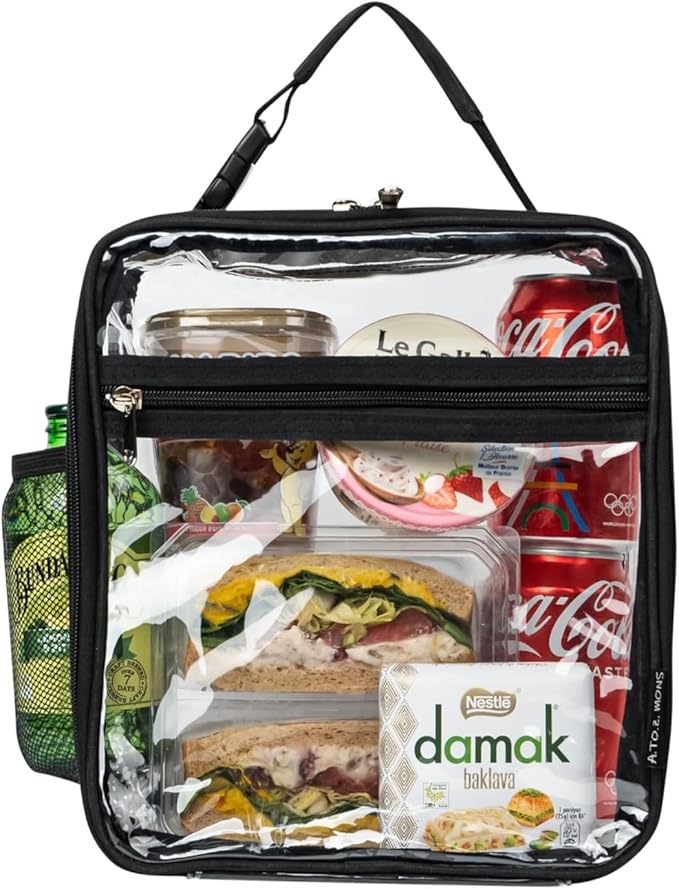 Amazon.com: A.TO.Z. MONS Clear Lunch Bag Transparent, Reusable Lunch ...