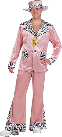 Amazon.com: Retro Men's Pink 70s Pimp Suit Costume | Adult Velvet ...