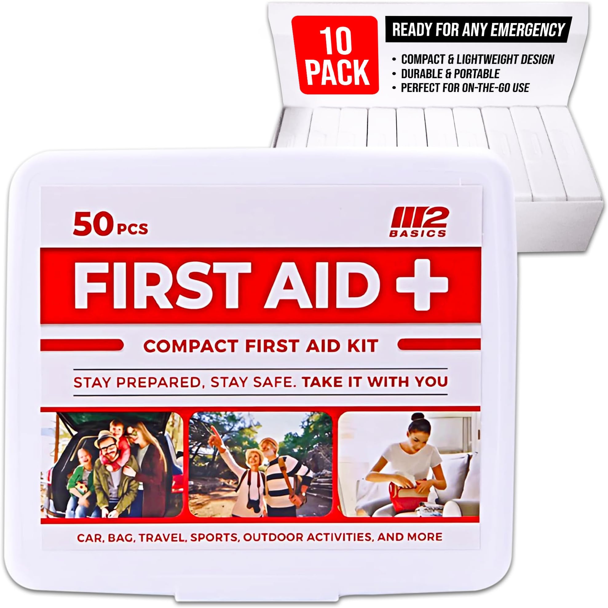 Amazon.com: M2 BASICS 10-Pack Mini First Aid Kit Bundle (500 PCS Total ...