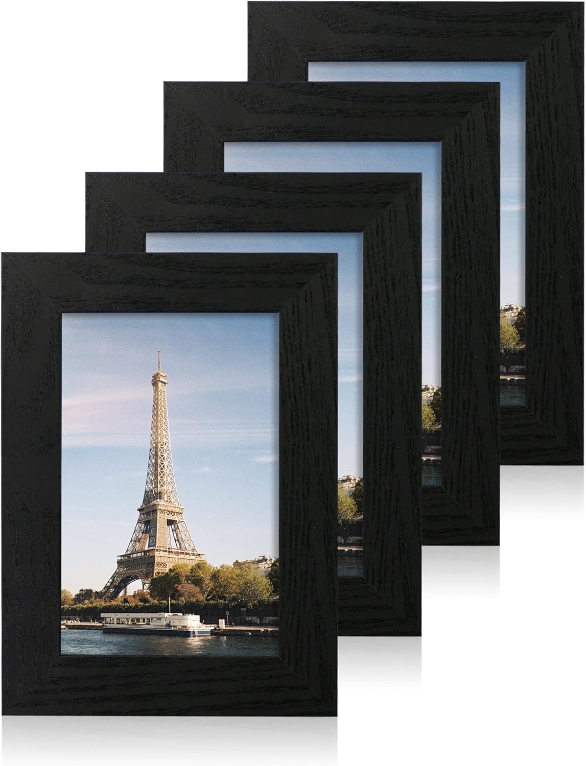 Amazon.com - iRahmen 4x6 Picture Frame Set of 4, Black Wooden Frame ...