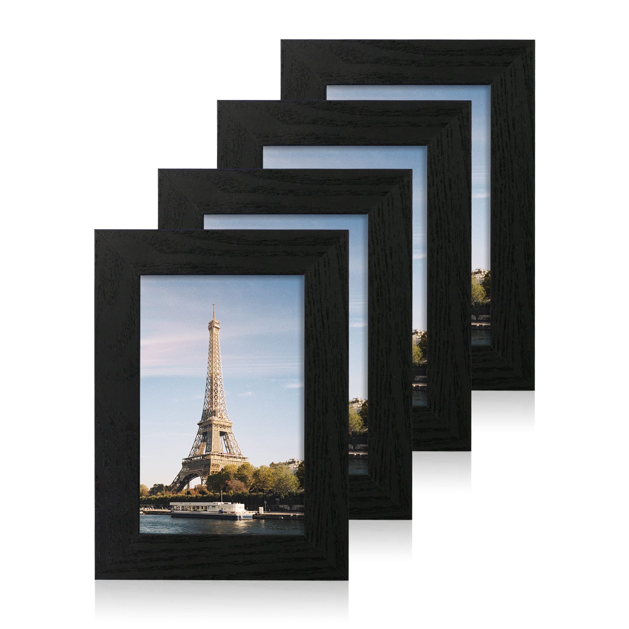 Amazon.com - iRahmen 4 Pack 4x6 Picture Frame Black Set with High ...