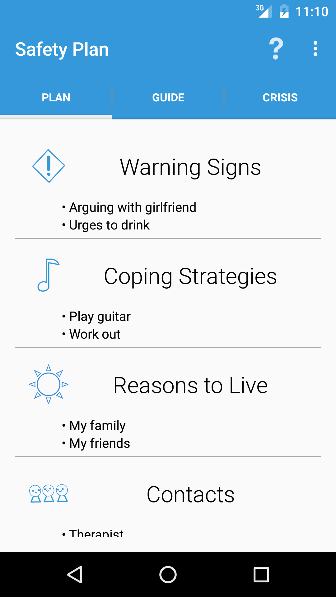 Suicide Safety Plan - App on Amazon Appstore