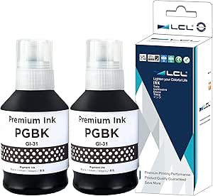 Amazon.co.jp: LCL Canon用 キャノン用 GI-31 GI-31PGBK GI-31BK (2パック ブラック 顔料 135ML) 互換インクボトル 対応機種：G3360 ...
