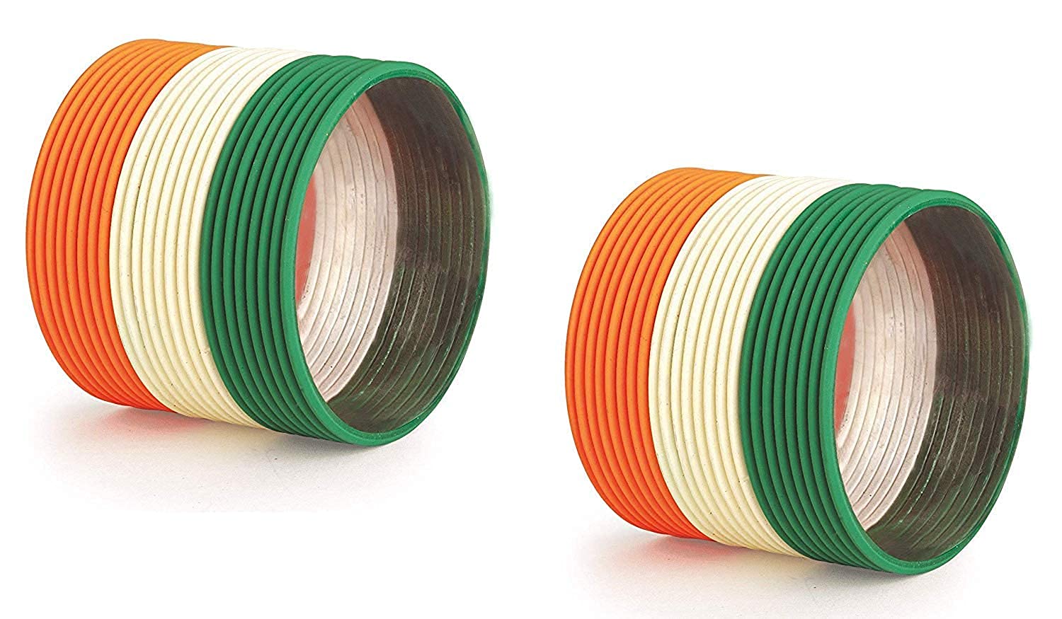 Buy NMII Plain Tri Colour Color Metal BangIes Set For Women/Girls/Kids ...