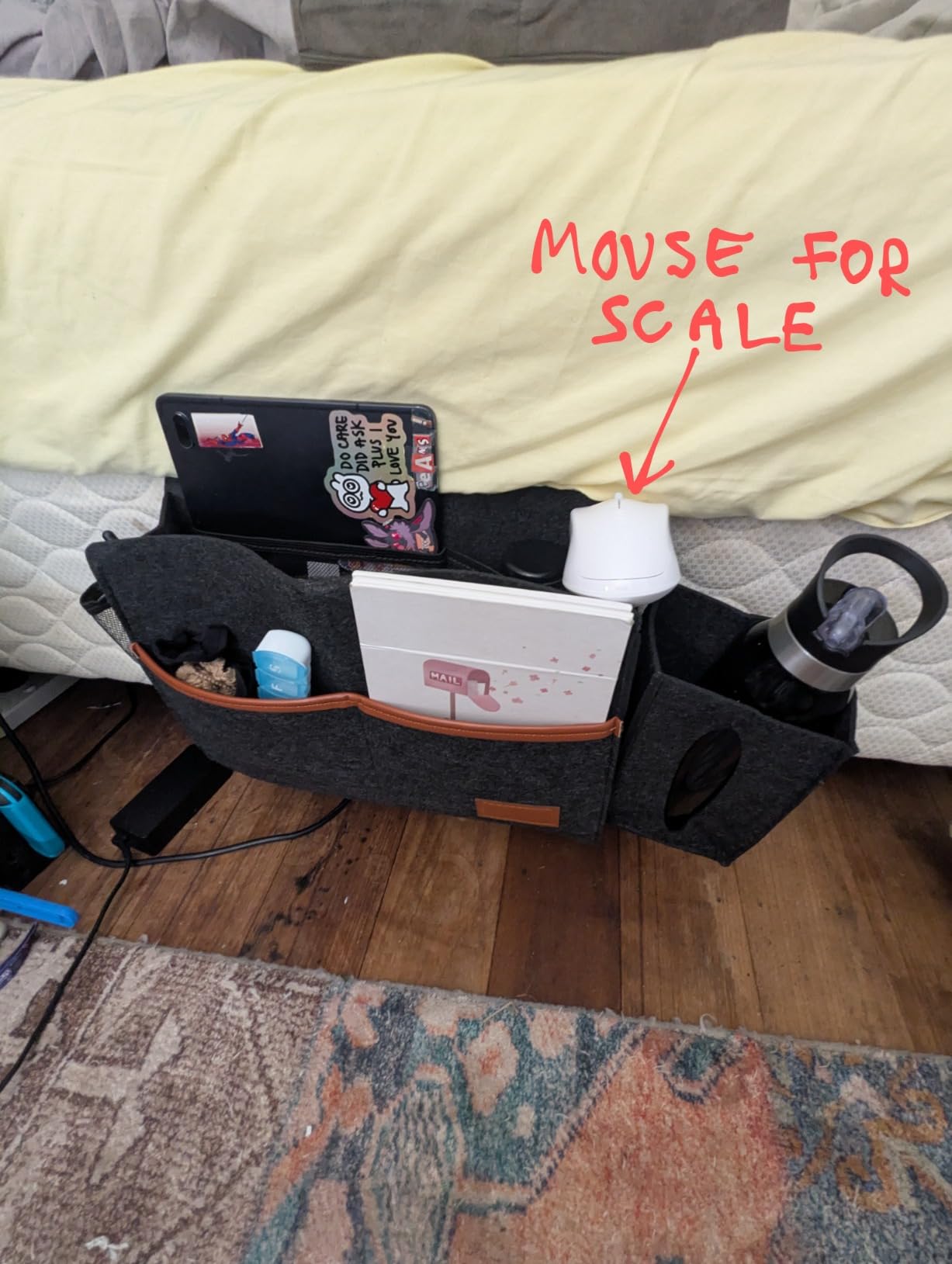 Bedside Caddy, Bed Pockets, Bed Organiser Pocket Felt Hanging Storage ...