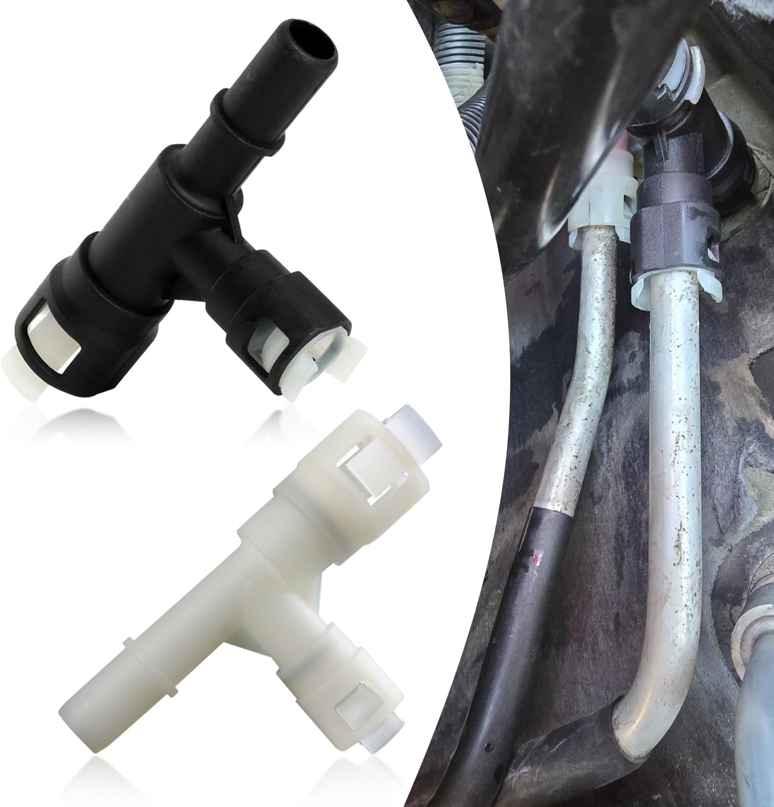 Amazon.com: Shakas 2 PCS Car Heater Inlet Tee Hose Connector, Plastic ...