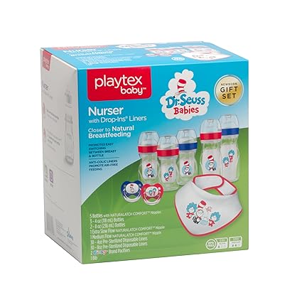 Amazon.com : Playtex Baby Dr. Seuss Newborn Gift Set with 5 Nurser ...