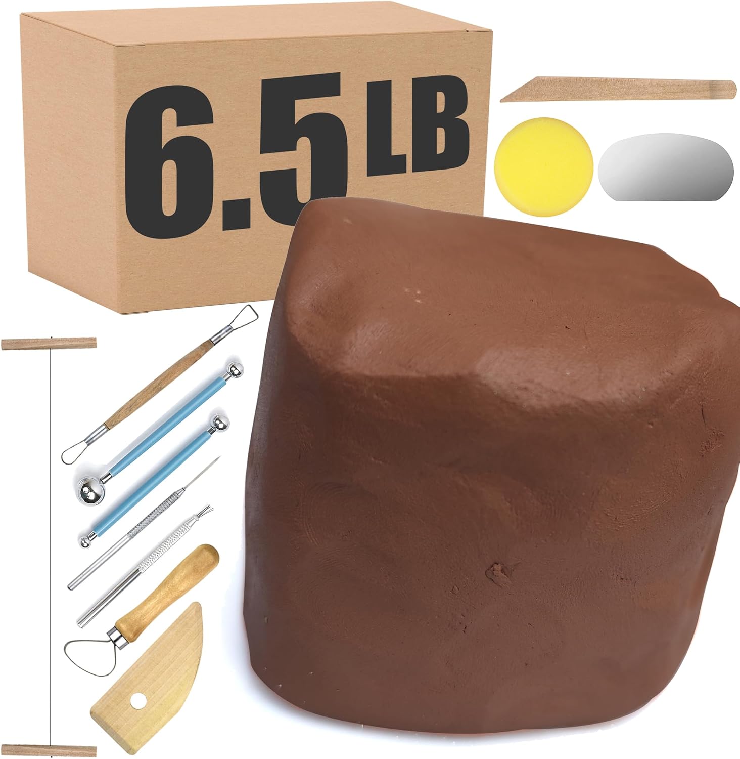 Amazon.com: Natural Air Dry Clay Baking Modeling Clay Low Fire Pottery ...