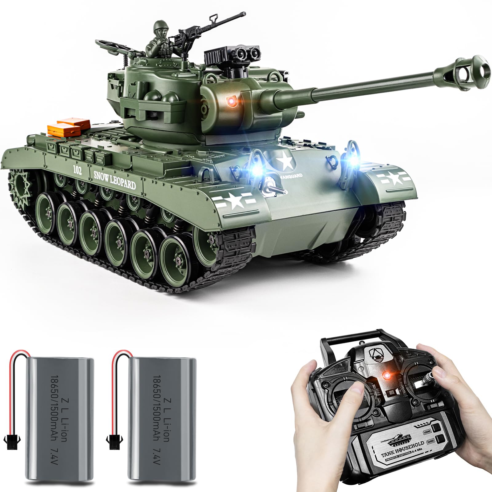 Snapklik.com : Supdex 1:18 RC Tank, 24Ghz US M26 Pershing Remote ...