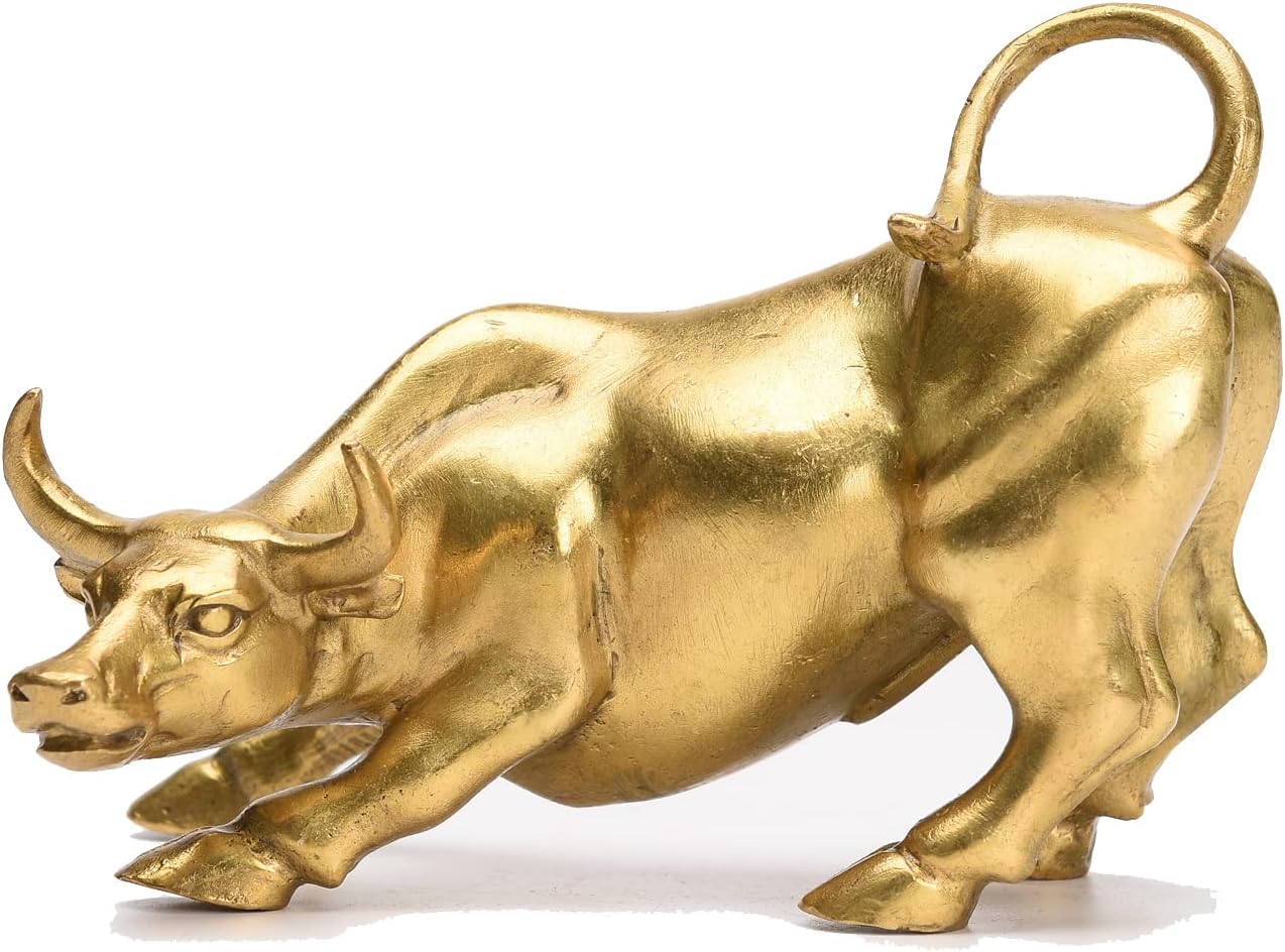 Amazon.com: BRASSTAR Brass Fengshui Handmade Bull OX Statue Charm Lucky ...