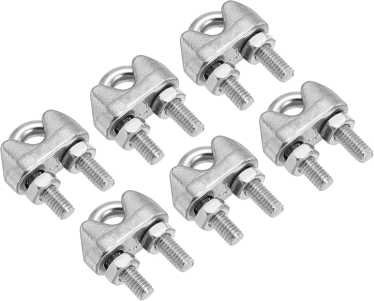 Amazon.com: PATIKIL 5/32" / 4mm Wire Rope Cable Clip Clamp, 6 Pac M4 ...