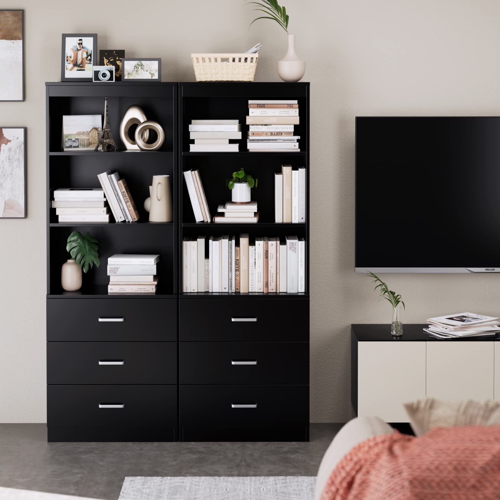 Snapklik.com : FOTOSOK 71H Black Bookshelf