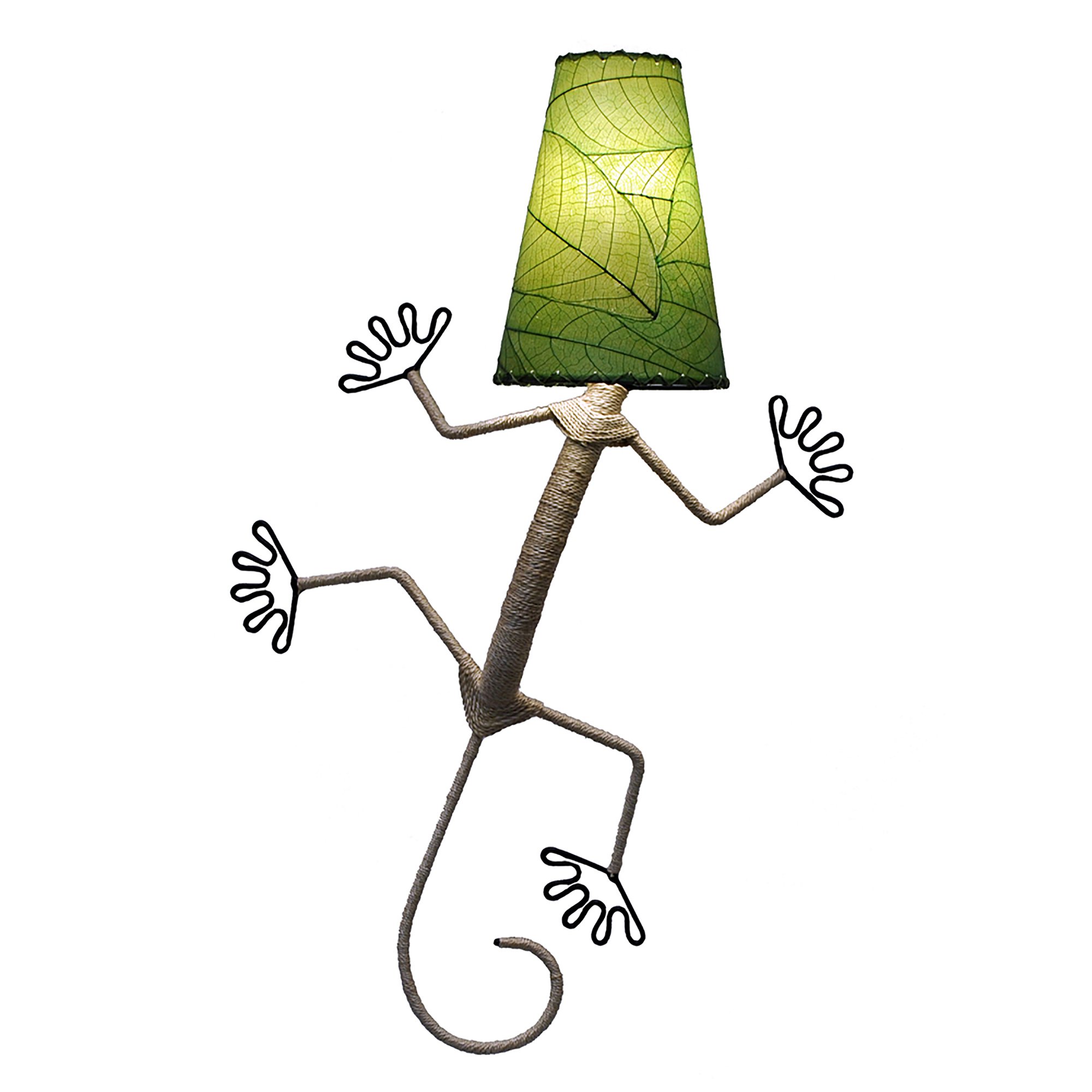 Eangee Home Design Gecko Wall Lamp Green Shade made of Real Cocoa ...