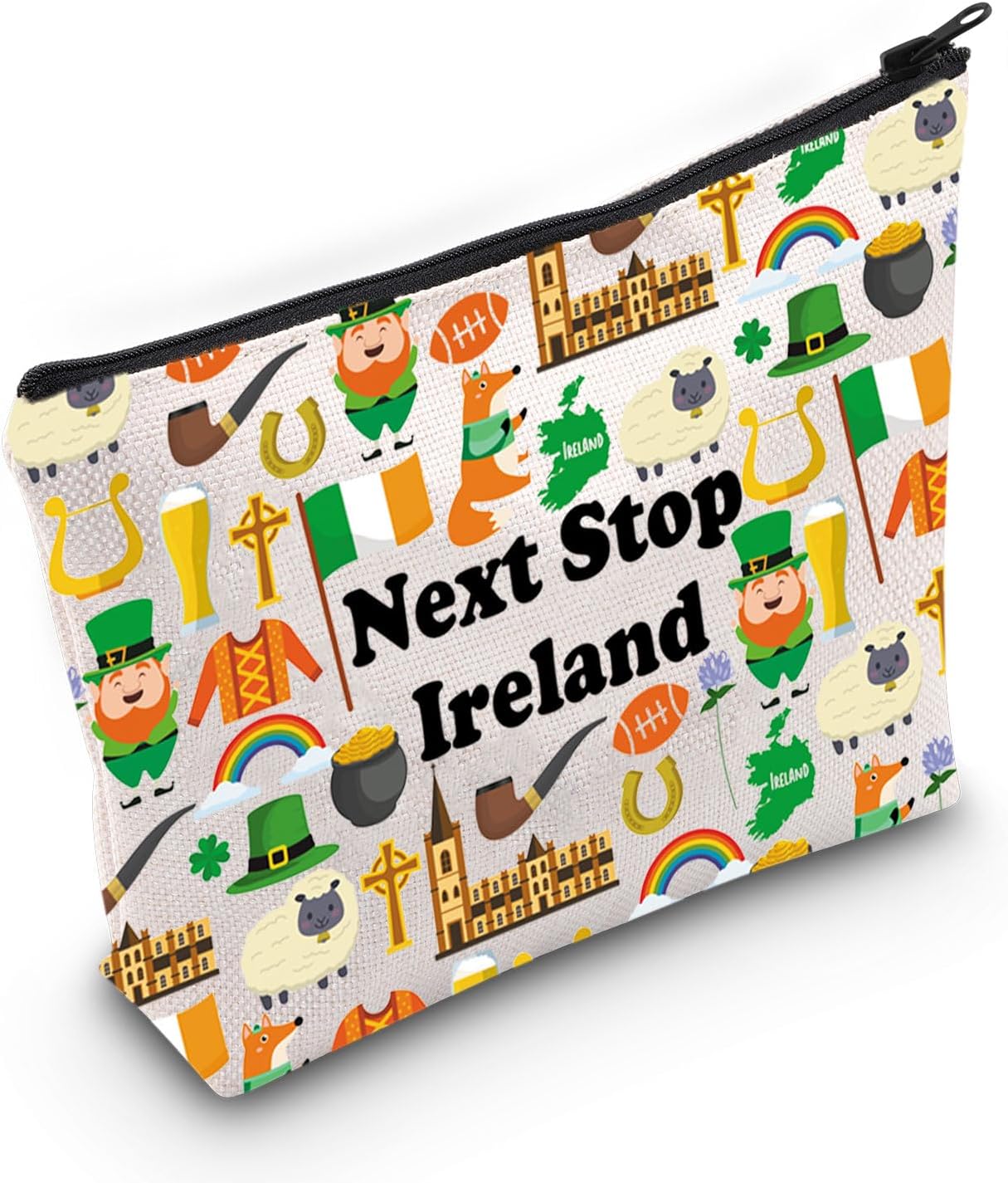 Amazon.com: JXGZSO Ireland Trip Gift Next Stop Ireland Cosmetic Bag ...