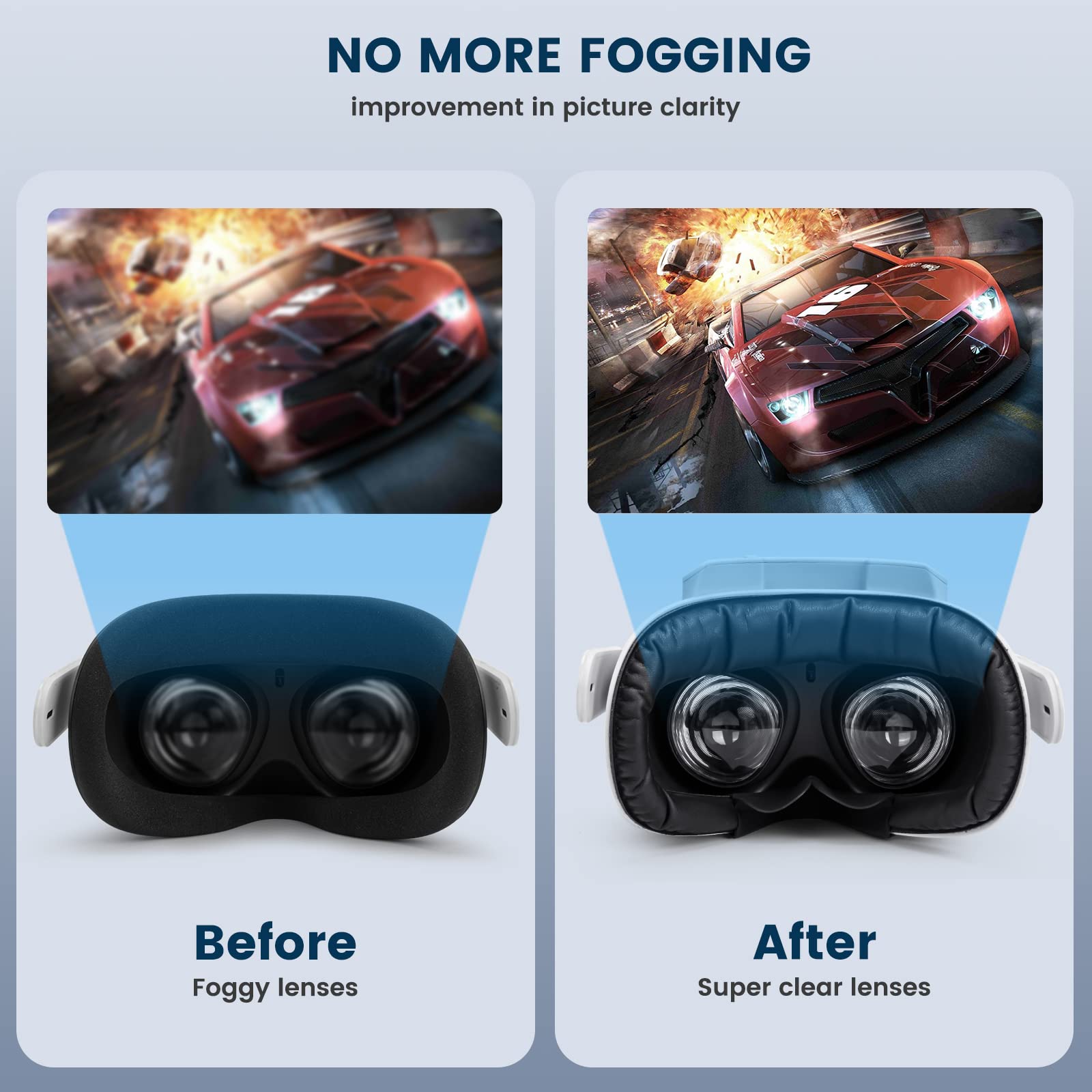 Lampelc Cooling Fan for Meta/Oculus Quest 2, VR Facial Interface Air ...