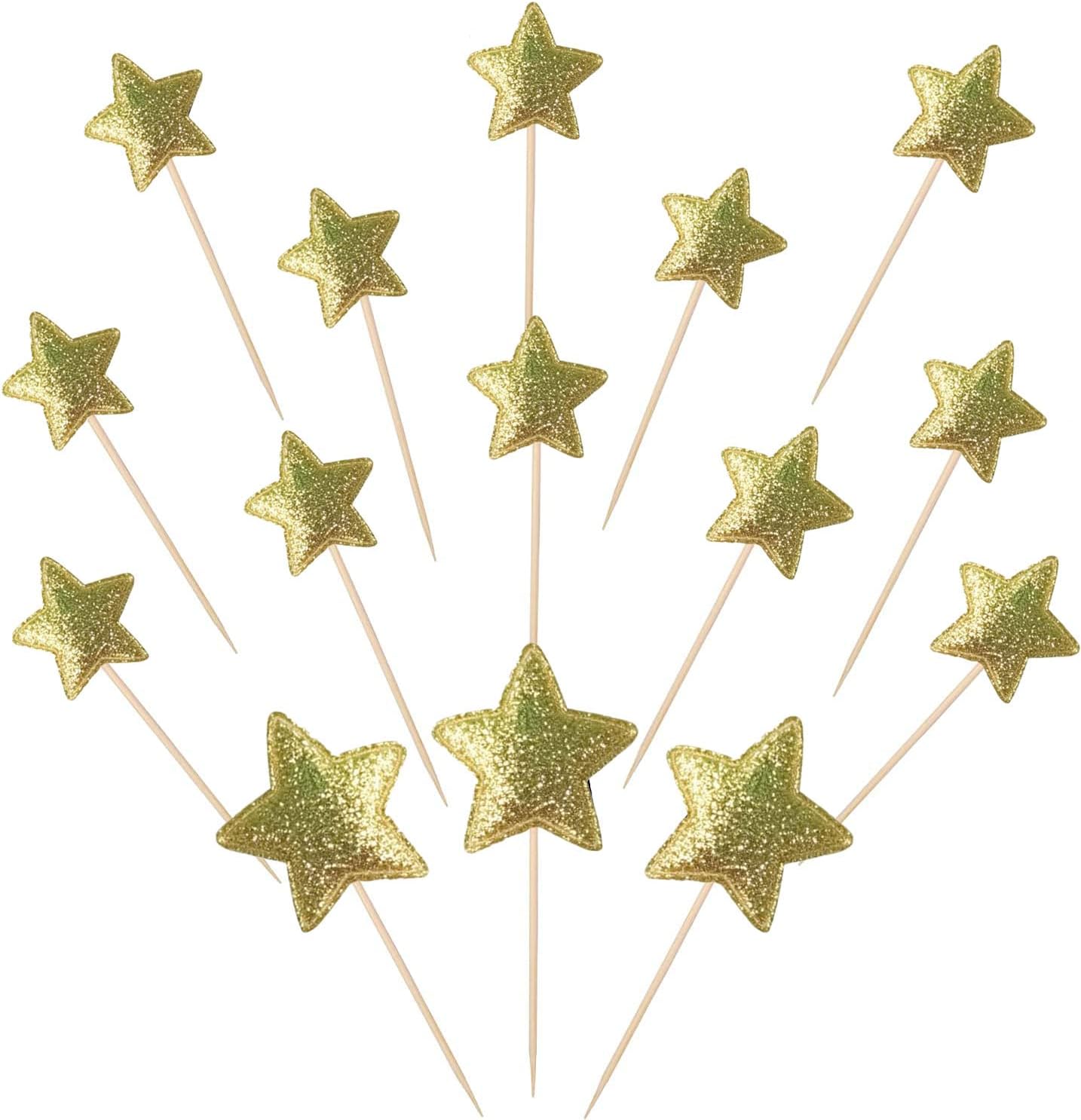 Amazon.com: 50PCS Star Cupcake Toppers Birthday Party Cake Decorations ...