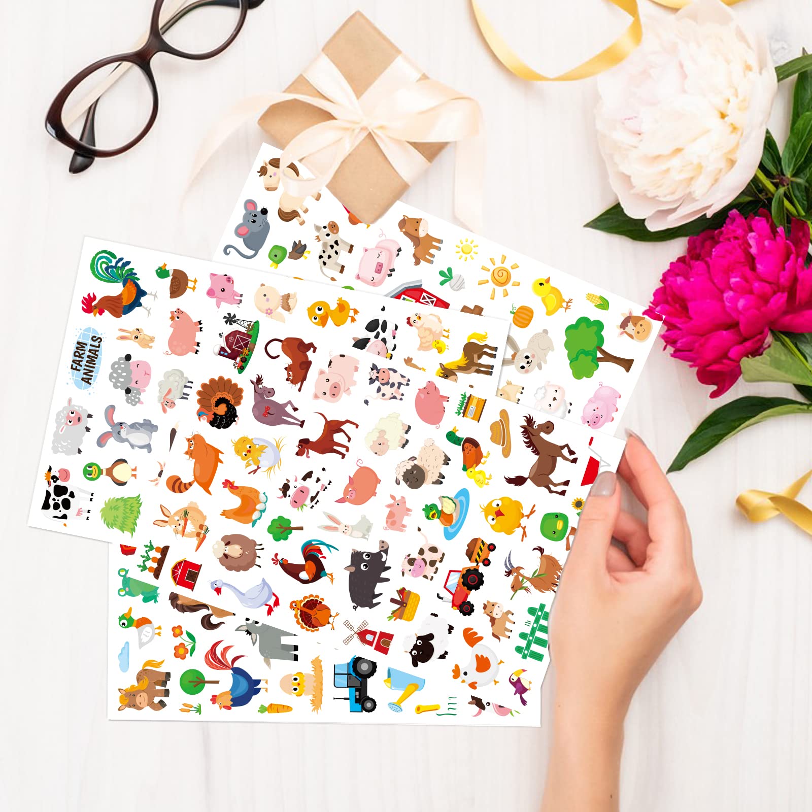 Snapklik.com : Farm Animal Stickers Cute Farm Barnyard Cow Sheep Horse ...