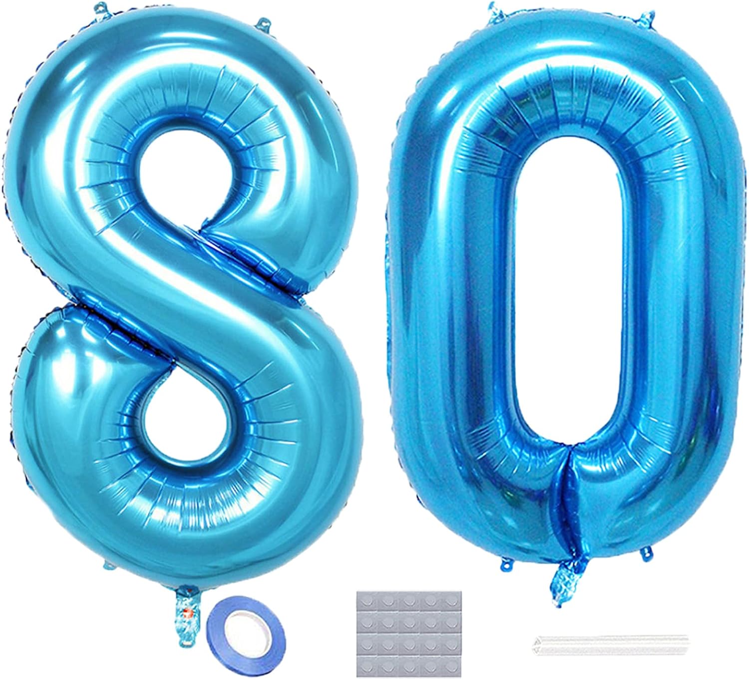 Amazon.com: DUXUANT Blue 80 Number Balloons 40 inch Jumbo Foil Balloons ...