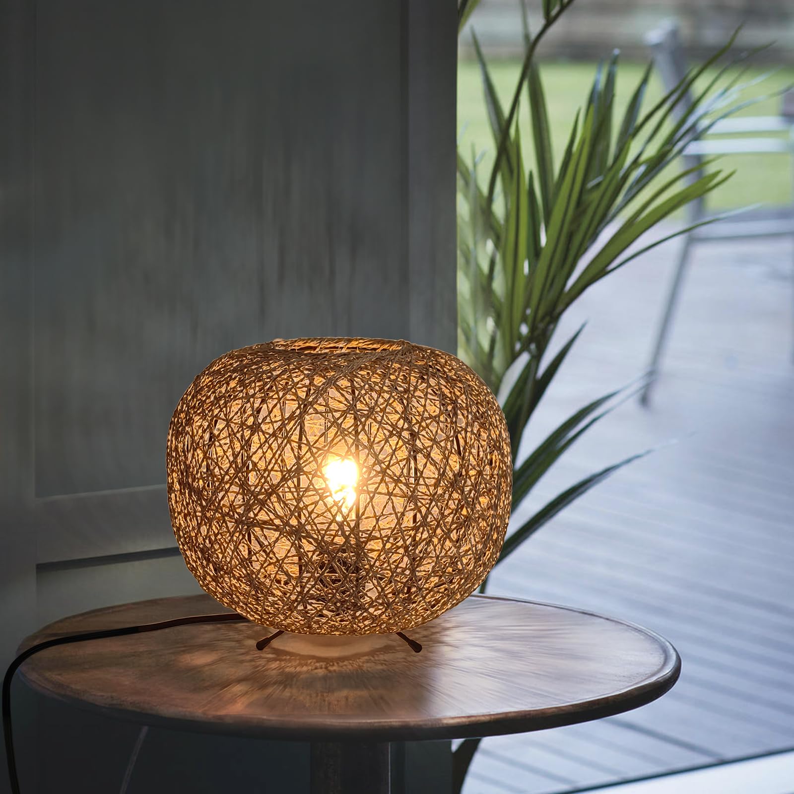 LMLAITE Large Bedside Table Lamp for Bedroom, Vintage Boho Coastal ...