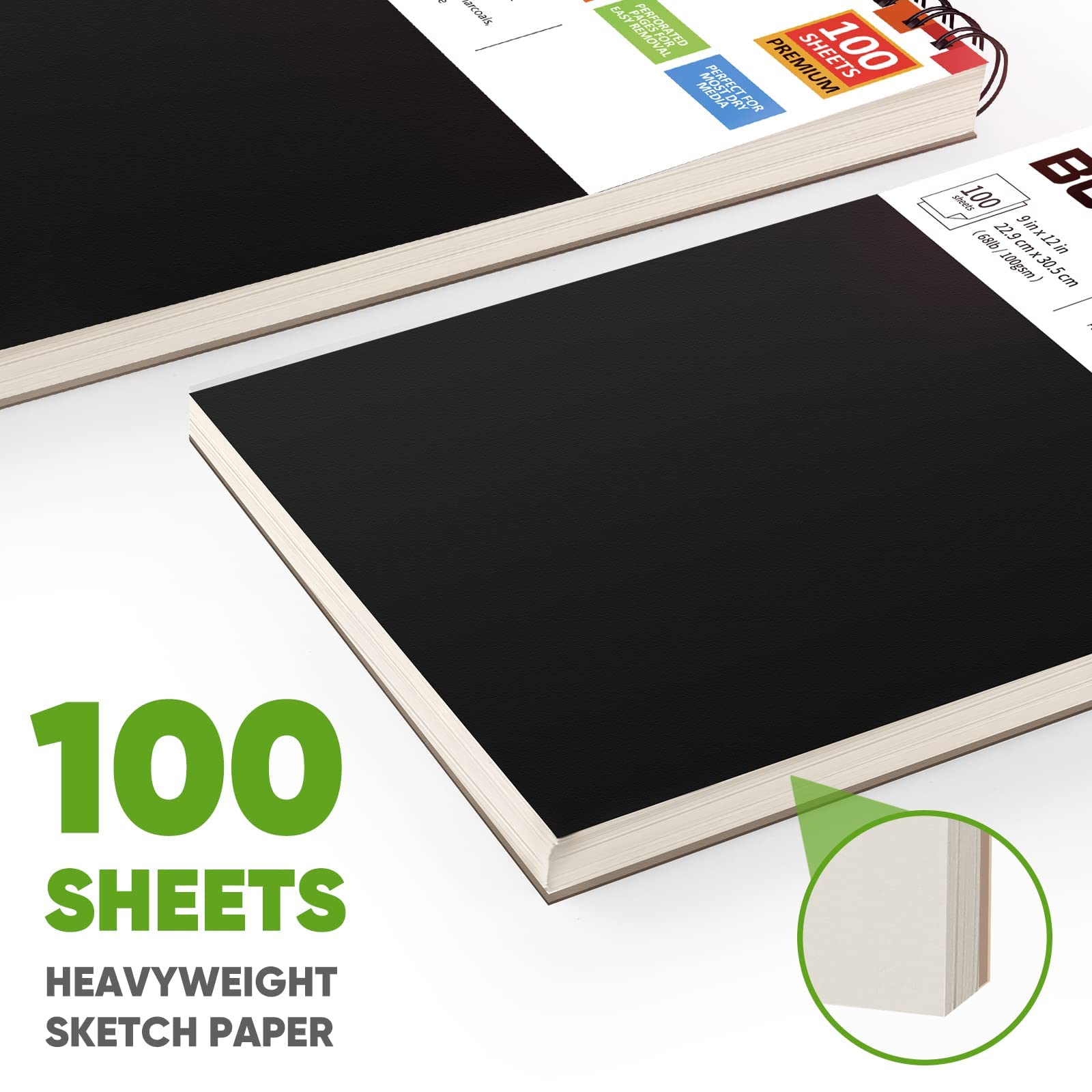 Snapklik.com : Soucolor Artist 9x12 Sketch Book Set, 4 Pack 100-Sheet ...