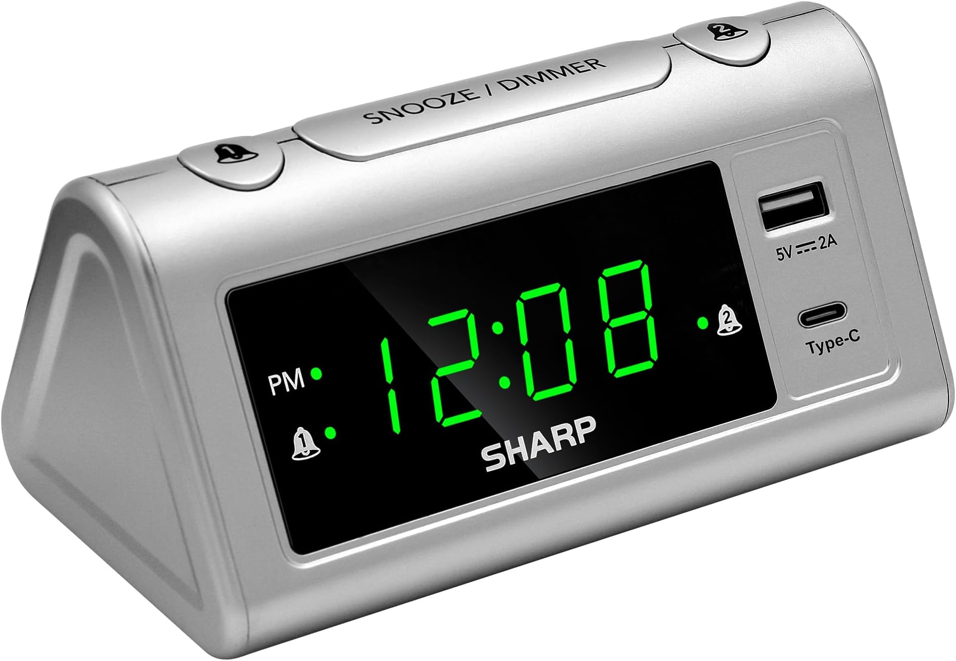 Amazon.com: SHARP Digital Easy to Read Alarm Clock with 2 AMP High ...