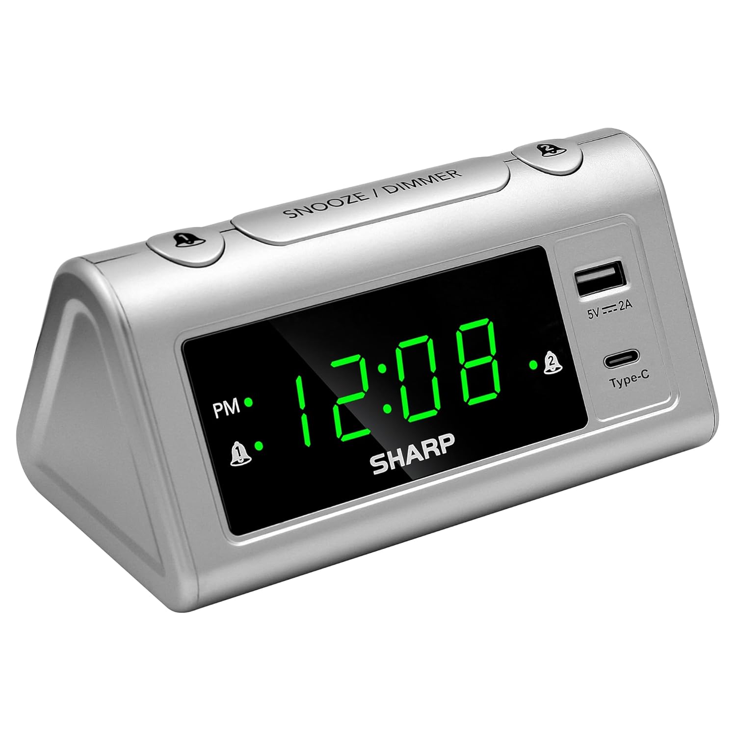 Buy SHARP Alarm Clock for Bedrooms, Super Fast USB-C Charging and Fast ...