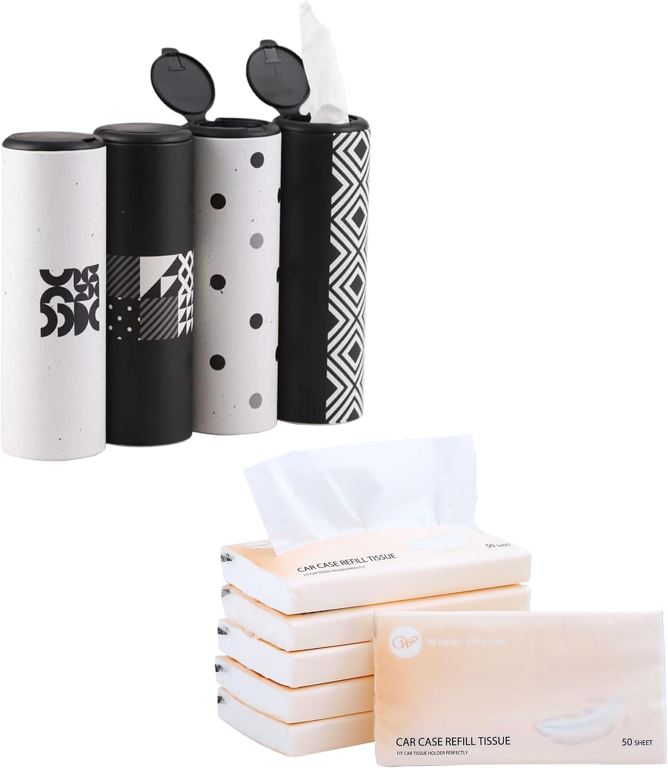 Amazon.com: Bundle - Car Tissue Holder with Facial Tissues Refills ...