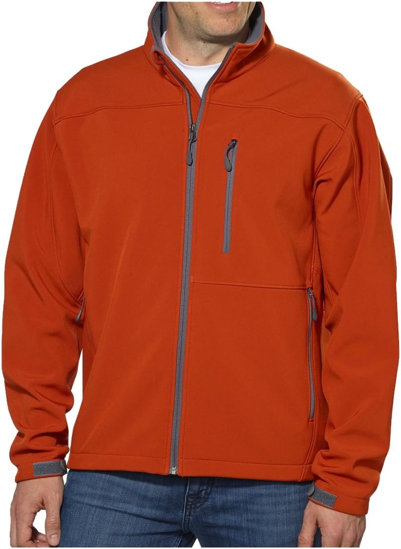 Kirkland Signature Men's Soft Shell Jacket (Medium, Orange) at Amazon ...