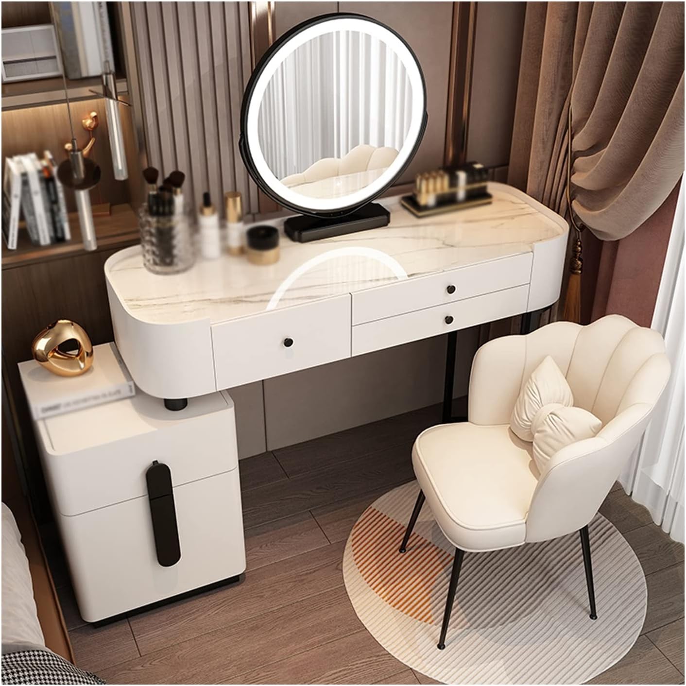 Amazon.com: Dressing Table Makeup Table Dresser Bedroom Modern ...