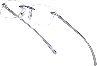 JoXiGo Rimless Reading Glasses for Mens Womens Blue Light Blocking ...