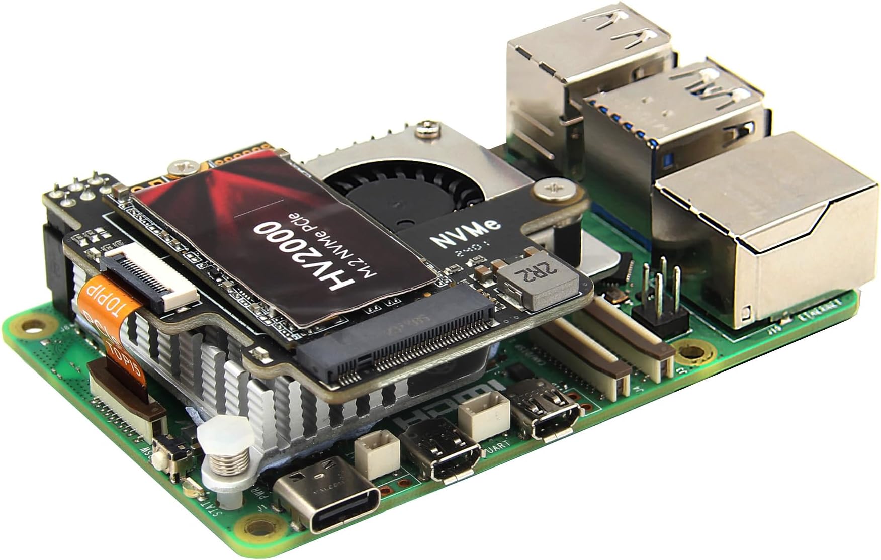 Amazon.com: GeeekPi P33 M.2 NVME M-Key PoE+ Hat with Official Pi 5 ...