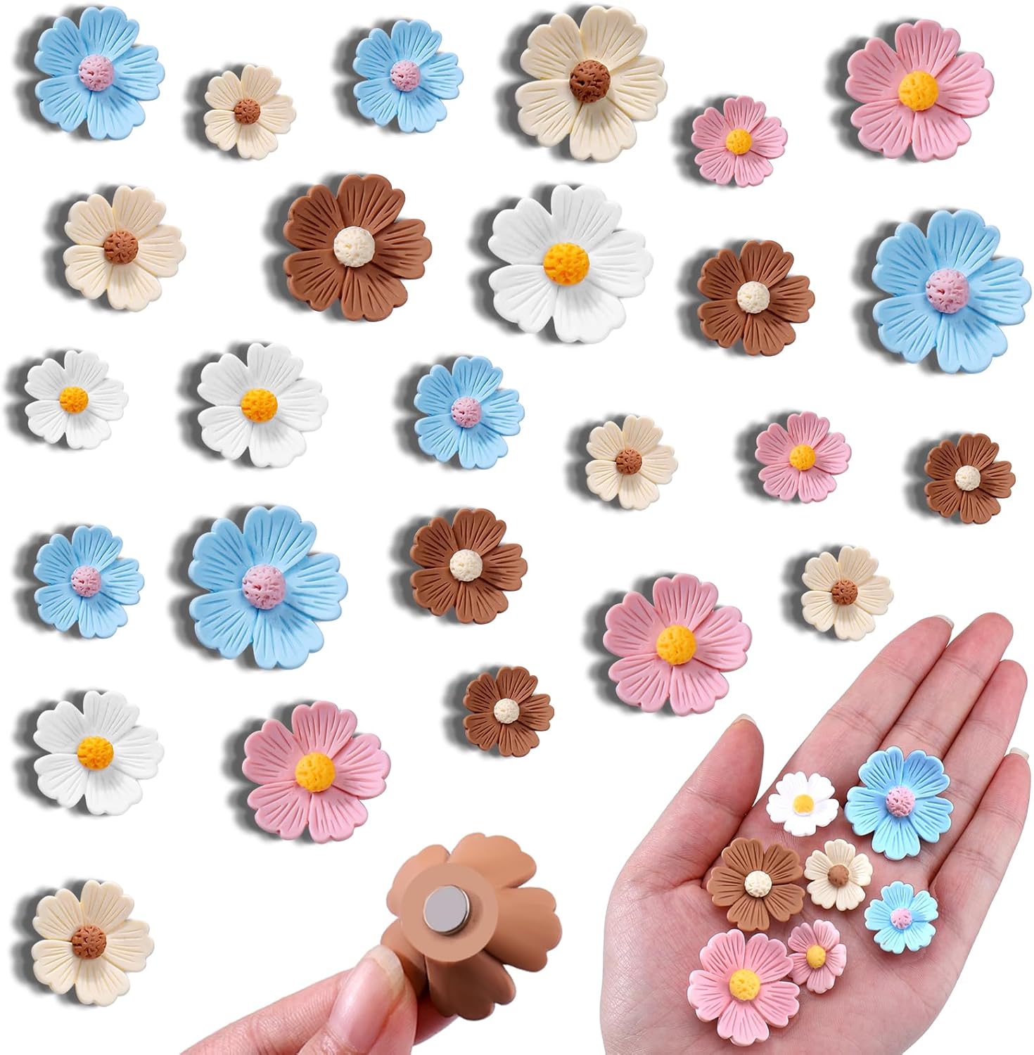 Amazon.com: 25 Pieces Flower Fridge Magnets, 3D Colorful Flower ...
