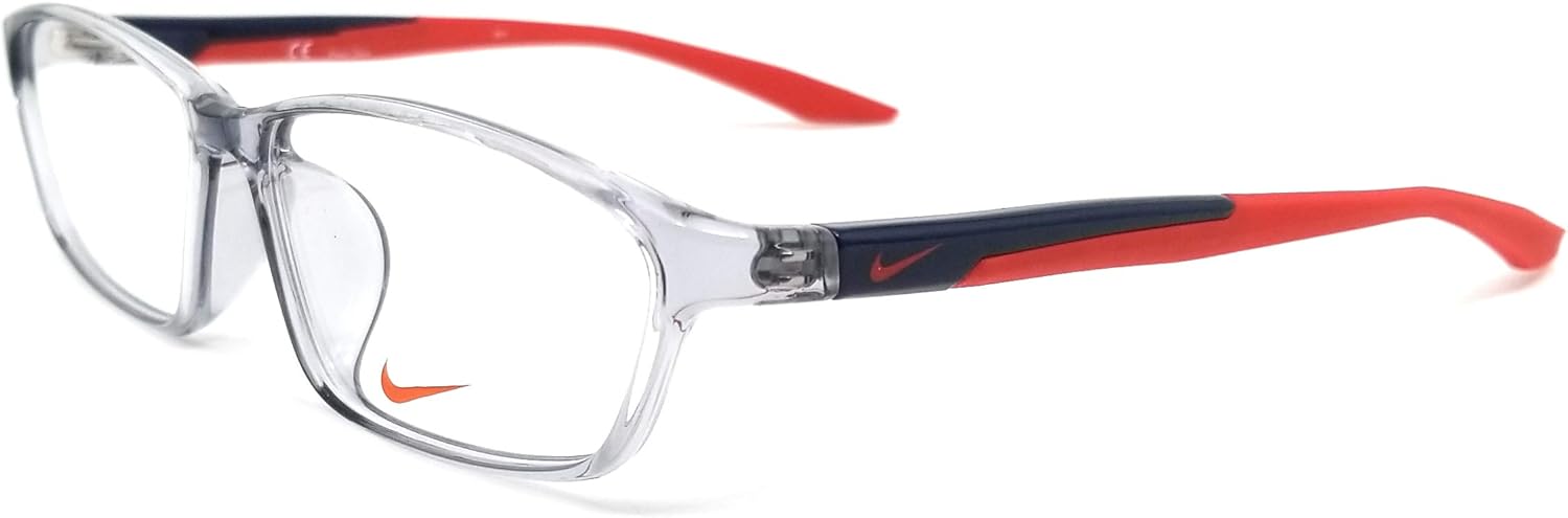 Amazon.com: Eyeglasses NIKE 7130 AF 035 Light Grey With Navy/Red Temple ...