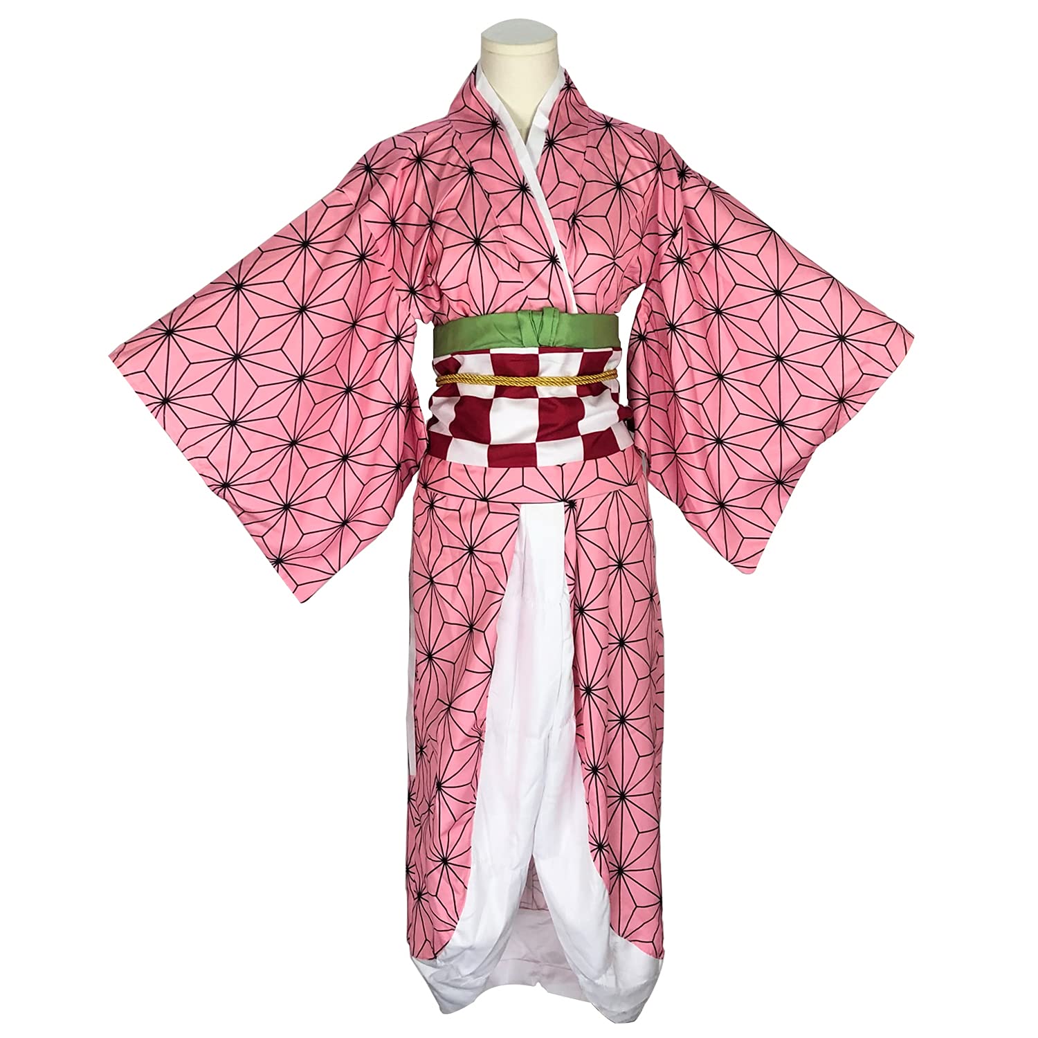 Women Anime Demon Slayer Cosplay Costume Dress Kamado Nezuko Demon ...