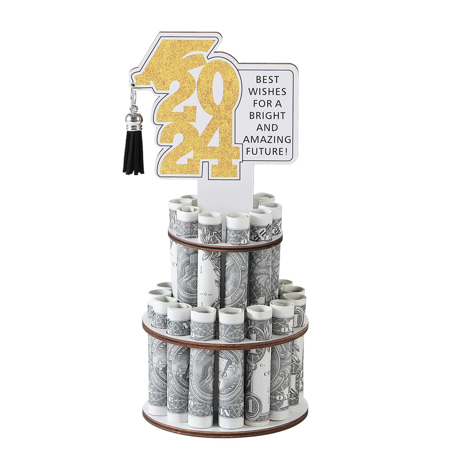 Graduation Gift Money Holder Tower 2024 Wood New Tiered Graduation ...