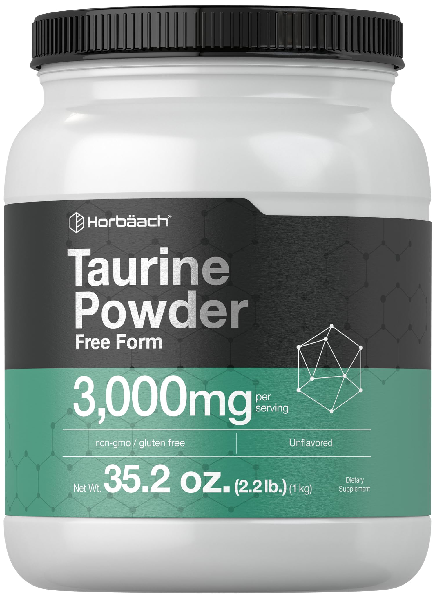 Taurine Powder 3000mg 35 2 Ounces Unflavored Vegetarian Non Gmo ...