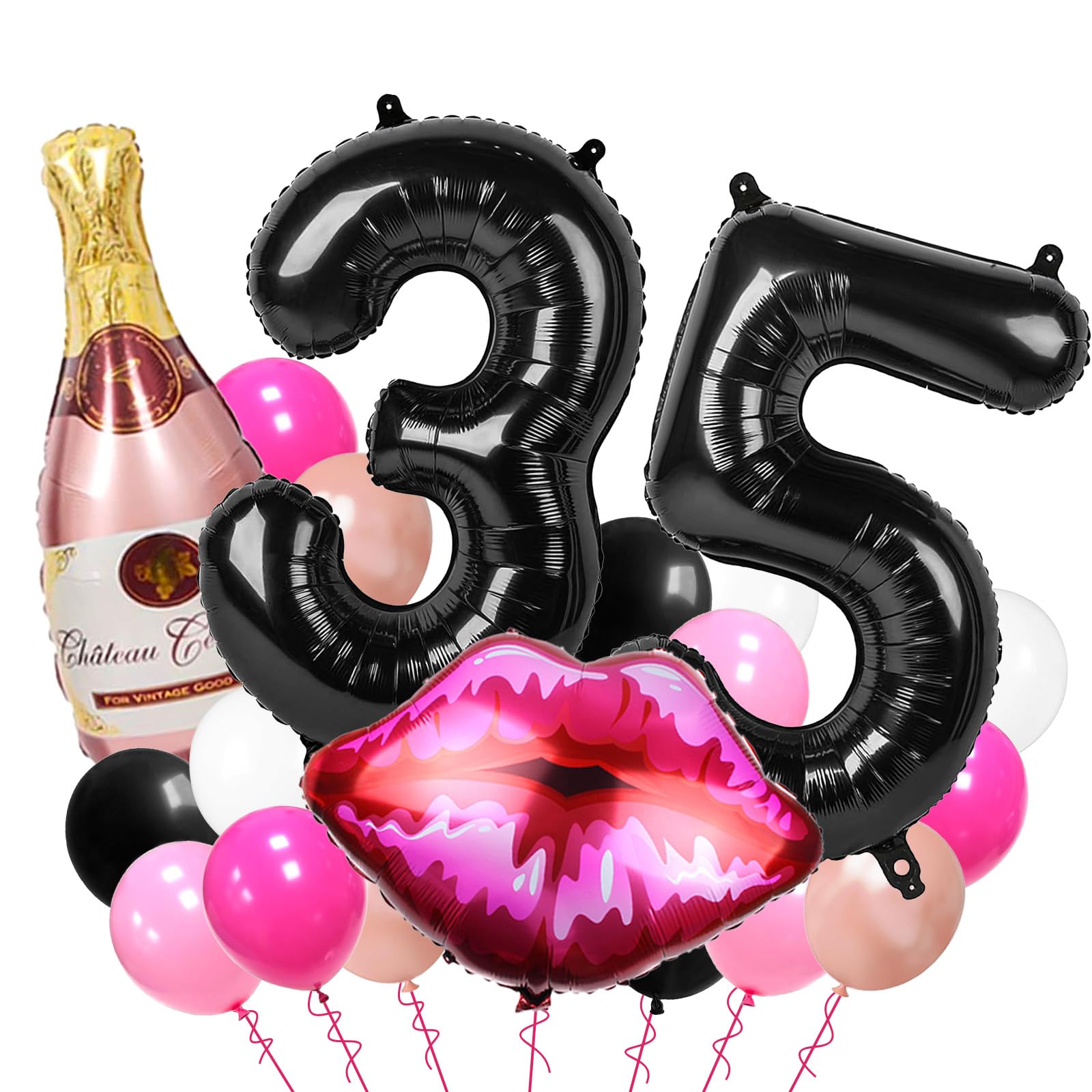 Amazon.com: Black 35 Balloon Numbers, 35th Birthday Decorations for ...