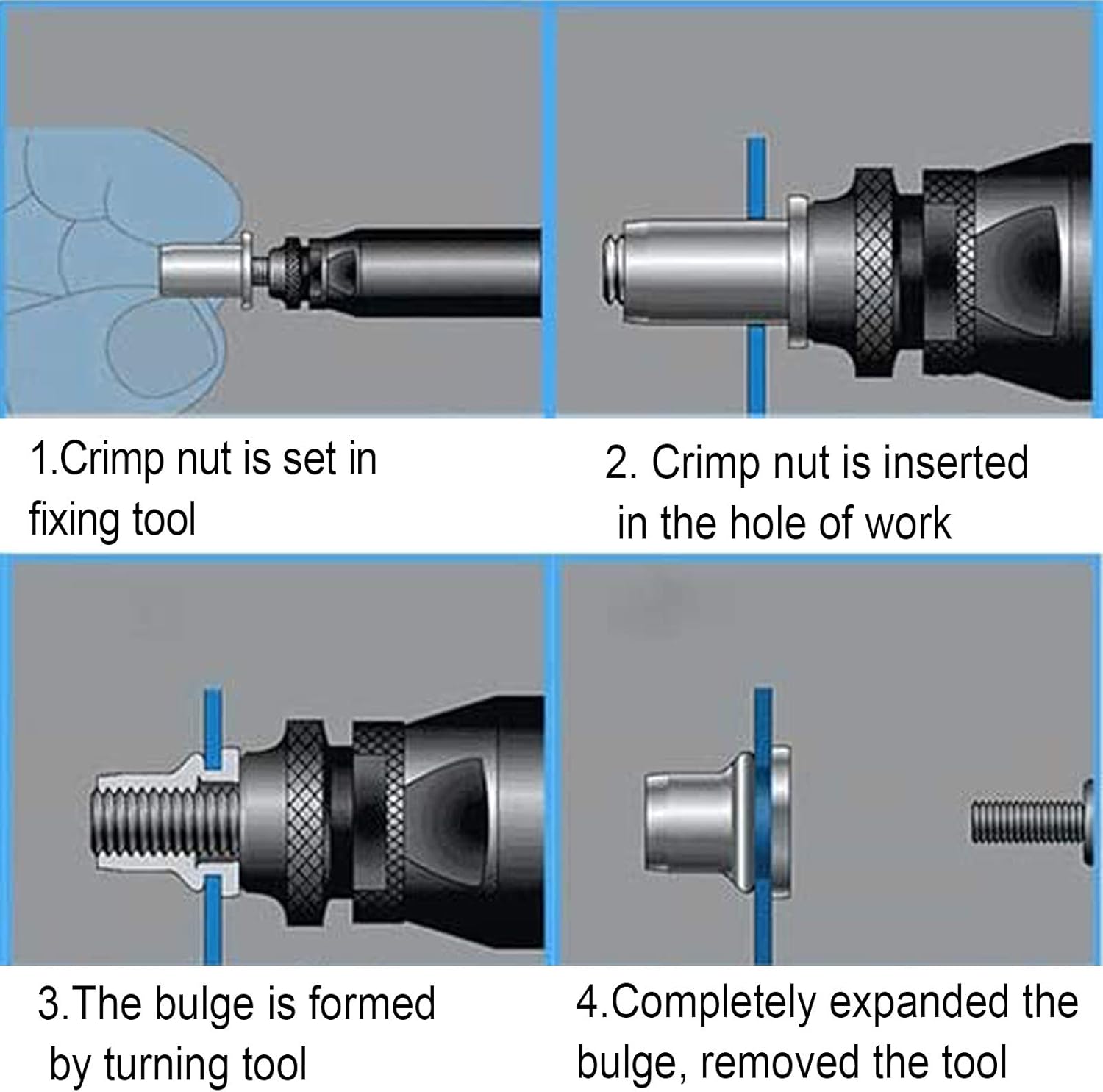 20 tuercas de remache de 12 «-13UNC de acero al carbono cabeza plana ...