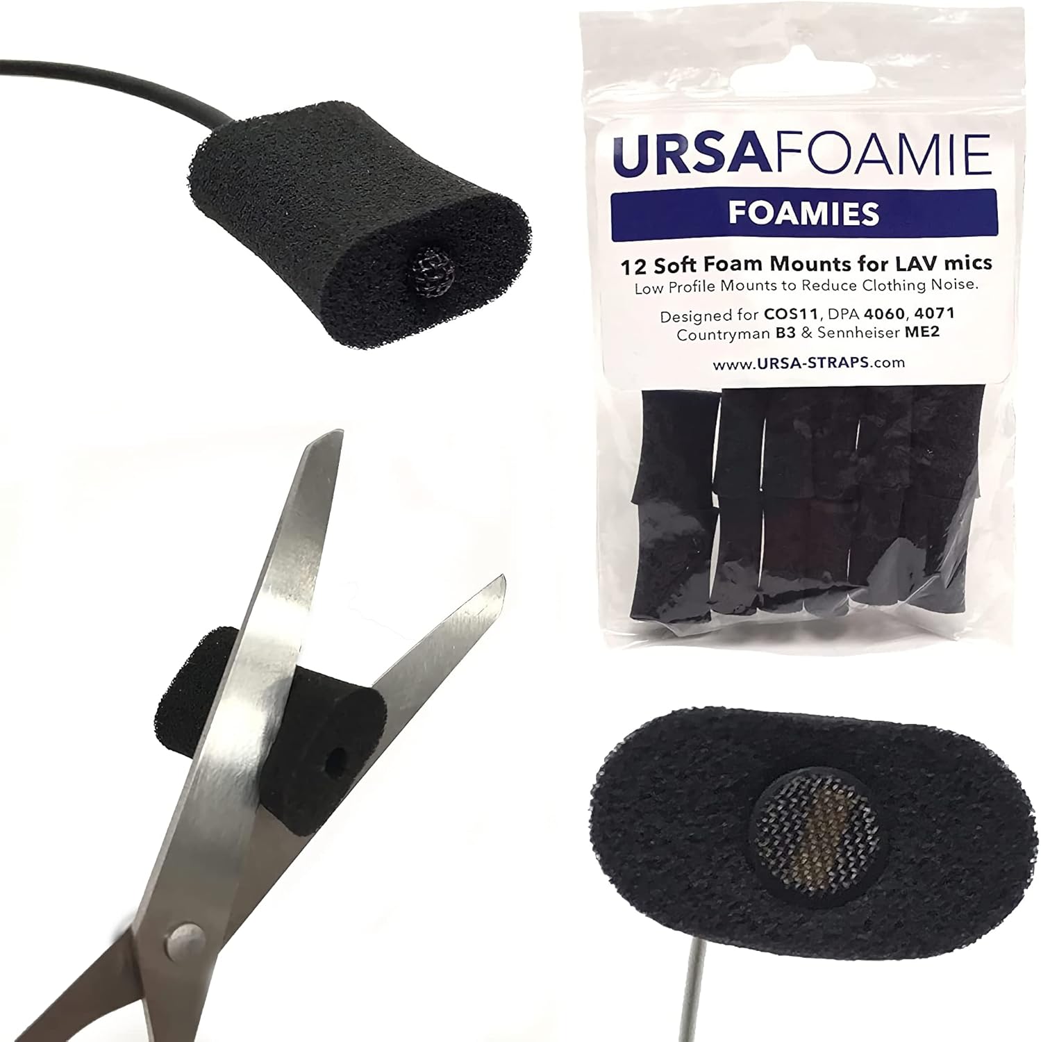Amazon.com: URSA Foamies: Soft Foam Mounts for Wireless Lav Mics. Can ...