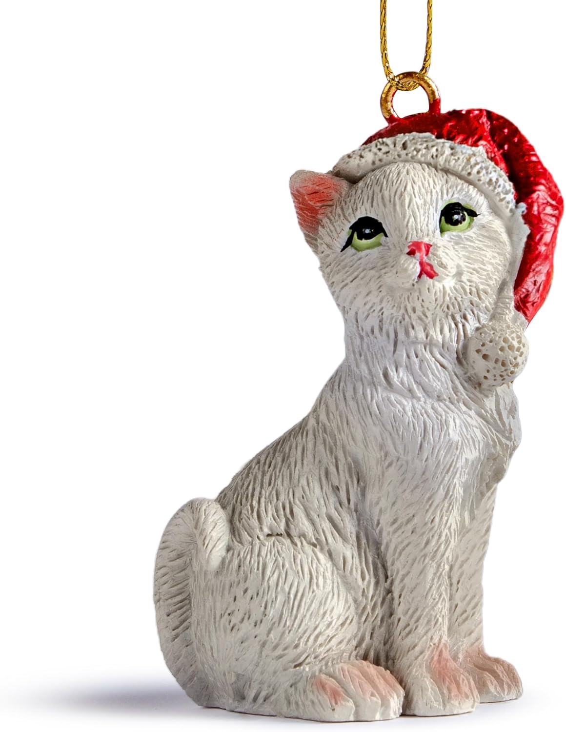 Amazon.com: Cat Figurine Christmas Ornaments (White) : Home & Kitchen