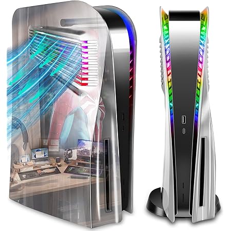 Amazon.com: PS5 Cooling Fan with LED Light, PS5 Accessories Cooler Fan ...
