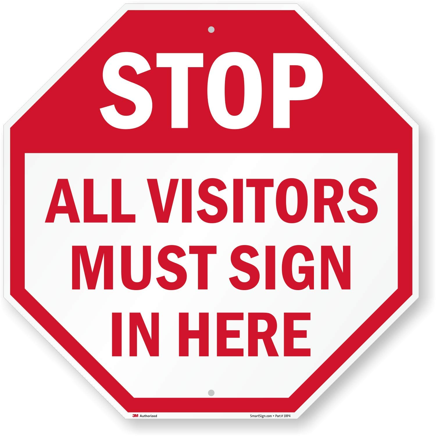 "Stop - All Visitors Must Sign In Here" Sign By SmartSign | 24" x 24 ...