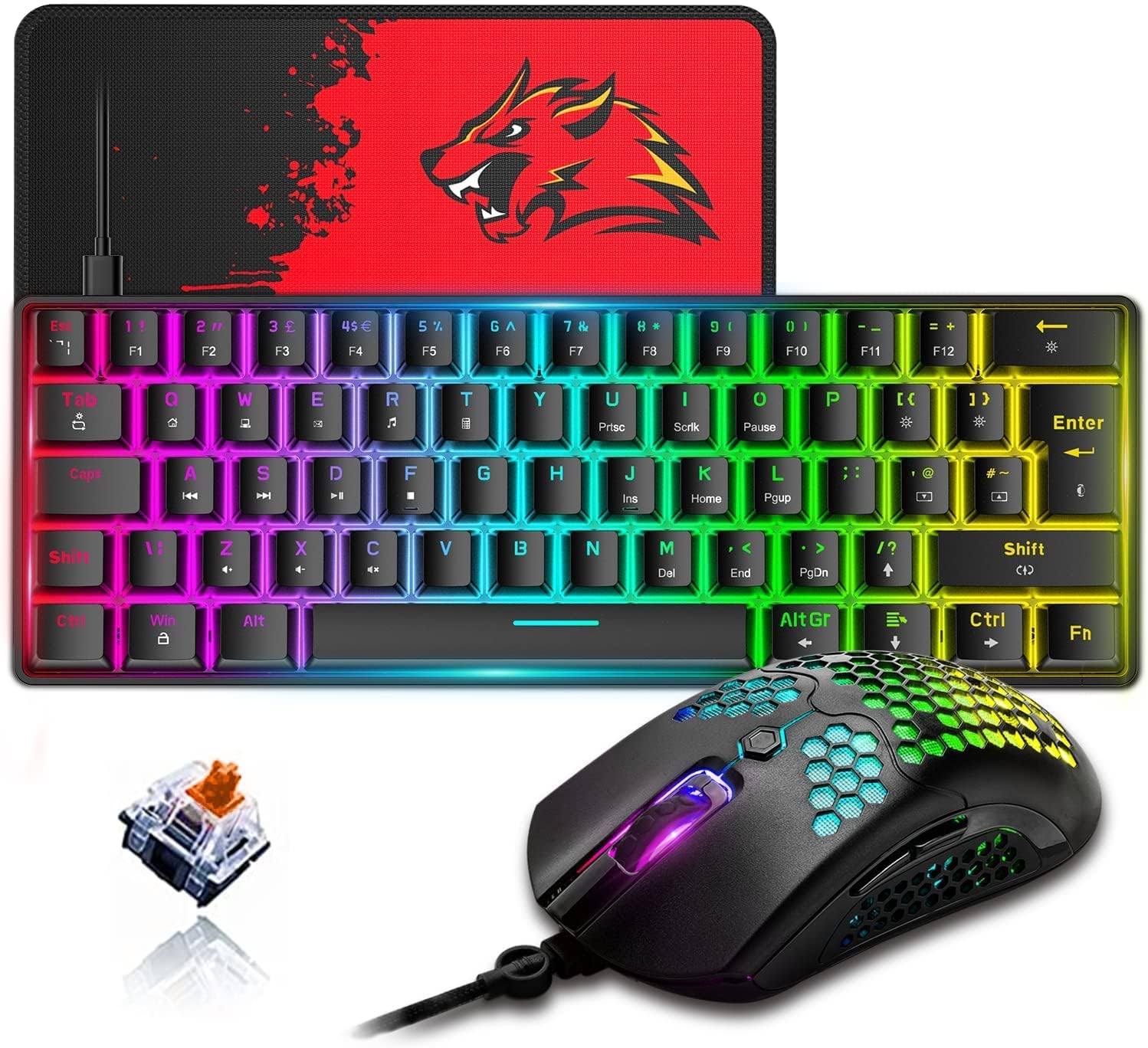 SELORSS ZIYOULANG T60 60% Compact Mechanical Gaming Keyboard RGB Chroma ...