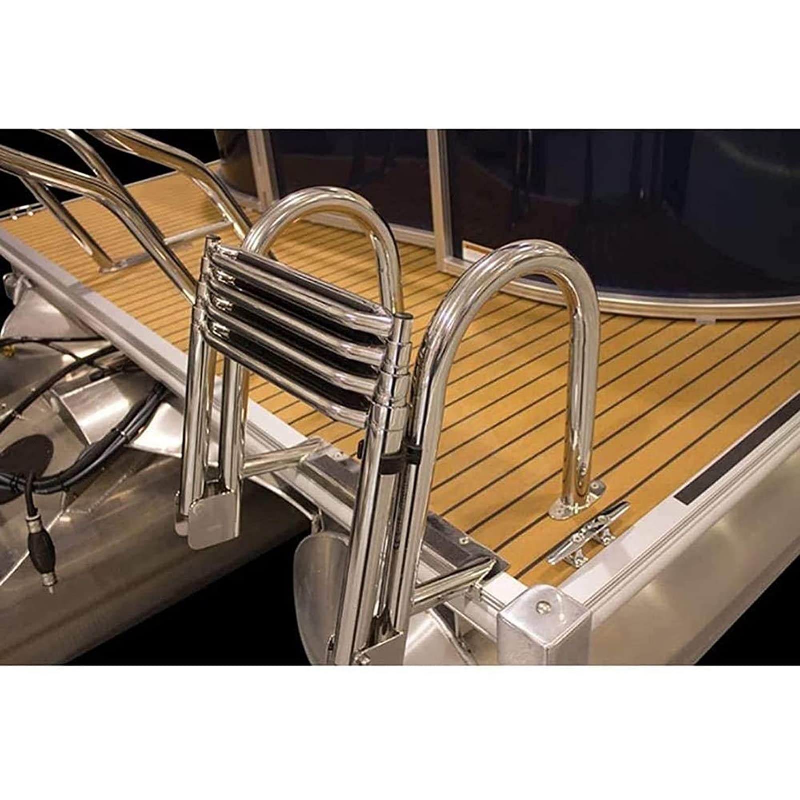 Buy Whftd 4 Step Pontoon Boat Ladder, 304 Stainless Steel Swim Platform ...