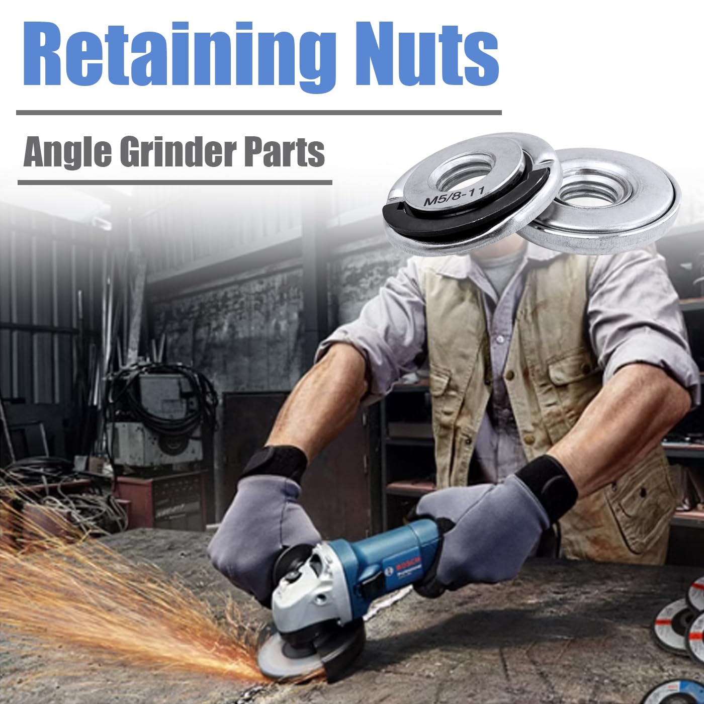 Mesee 2 Pieces Quick Clamping Nuts 5/8″-11 Angle Grinder Fast Locking ...